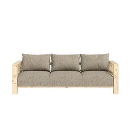 Sofa Karup Design "Bare Sofa, Schlafsofa mit Boxspring, 3-Sitzer, Couch, Bettfunktion", raw, warm sand, B:225cm H:82cm T:94cm, Bezug: 100% Polyester. Kissenf&uuml;lling: Schaumstoffgranulat, Sofas, Boxspring-Matratze mit Sprungfedern, 3 R&uuml;ckenkissen, Made in Europe
