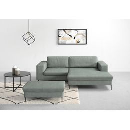 Ecksofa DOMO collection "Modica kompakt und elegant, Breite 244, L-Form", gr&uuml;n (mint), B:244cm H:83cm T:173cm, Sofas, Ecksofa, Auch in Cord, Fu&szlig;h&ouml;he passend f&uuml;r g&auml;ngige Saugroboter