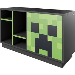 Lowboard Phoenix "Minecraft Creeper Lowboard", anthrazit, gr&uuml;n, B:108cm H:61cm T:37cm, Holzwerkstoff, Sideboards, Lowboard, inkl Beleuchtung