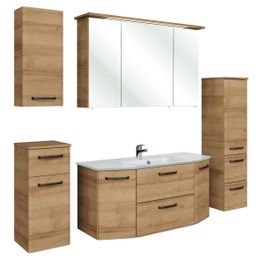 Badm&ouml;bel-Set SAPHIR "Quickset 318, mit T&uuml;rd&auml;mpfer", riviera eiche quer nachbildung, B:202cm H:200cm T:48cm, Holzwerkstoff, Kastenm&ouml;bel-Sets, Badm&ouml;bel-Set