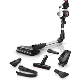 Bosch Akku-Stielstaubsauger "Unlimited 7 BSS711W, Knickrohr, Hygiene-Filter, 10 J. Motorgarantie", bunt (wei&szlig;, silberfarben), Akkusauger, LED-Licht, hohe Saugkraft, lange Laufzeit, XXL-Polsterd&uuml;se, wei&szlig;
