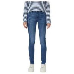 Skinny-fit-Jeans s.Oliver "IZABELL", Damen, Gr. 38, L&auml;nge 30, blau (mid blau washed), Denim/Jeans, Obermaterial: 84% Baumwolle, 14% Polyester, 2% Elasthan, skinny fit lang, Jeans, in coolen, unterschiedlichen Waschungen
