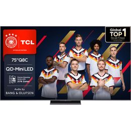 TCL Mini-LED-Fernseher "75Q8CX7", Energieeffizienz: D (A-G), schwarz, 75 &Prime;, Fernseher, Audio von Bang & Olufsen, Smart TV, Apple TV, 144Hz, 4K, Dolby Vision