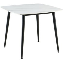 Esstisch ByLiving "VERONA", wei&szlig;, wei&szlig;, B:90cm H:75cm T:90cm, Tische, Esstisch, Tischplatte wei&szlig;, bis 100 kg, 4-Fu&szlig;gestell, 4 Sitzpl&auml;tze