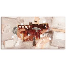 Leinwandbild Artland "Abstrakte Kreise", braun (farbe bild(er): braun), B:150cm H:75cm, Bilder, Leinwandbild, auf Holzrahmen gespannt