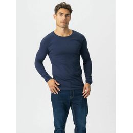 Kurzarmhemd TEESHOPPEN "TEESHOPPEN T-shirt Long-sleeved", Herren, Gr. M, Normalgr&ouml;&szlig;en, navy, Obermaterial: 92% Baumwolle, 8% Elasthan, Hemden