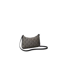 Mini Bag Calvin Klein "EMBLEM AOP JACQUARD CONV MINI BA", Damen, Gr. B/H/T: 23cm x 13cm x 2cm, schwarz, beige, Textil, Taschen, Umh&auml;ngetasche, kleine Damen Handtasche mit Logo-Musterung
