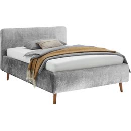 Meise M&ouml;bel Polsterbett MEISE.M&Ouml;BEL "Mattis", grau, B:161cm H:105cm L:218cm, Bezug Bett: Boucle (100% Polyester), Betten, Polsterbett, Topseller, wahlweise mit Bettkasten