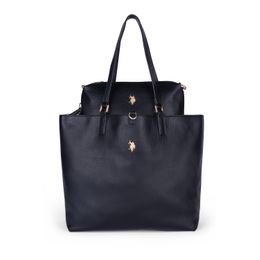 Tragetasche U.S. Polo Assn. "ROGERSVILLE LARGE SHOPPING BAG Damen", Damen, Gr. B/H/T: 14cm x 32cm onesize, floreal schwarz, Polyurethan, Taschen, Tragetasche Damen, Shopper, Einkaufstasche, Fashion, Lifestyle, Sale