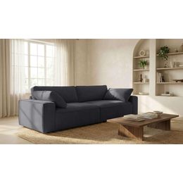3-Sitzer OTTO HOME "Mittell, Chenille", grau (dunkelgrau), B:246cm H:78cm T:111cm, 100% PES, Sofas, Breite 245 cm, bodentief, extra Kissen inkl., tiefe Sitzfl&auml;che