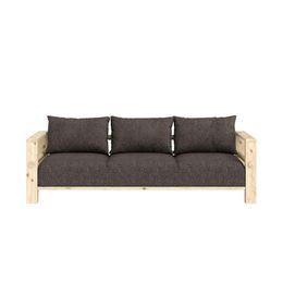 Sofa Karup Design "Bare Sofa, Schlafsofa mit Boxspring, 3-Sitzer, Couch, Bettfunktion", raw, mellow braun, B:225cm H:82cm T:94cm, Bezug: 100% Polyester. Kissenf&uuml;lling: Schaumstoffgranulat, Sofas, Boxspring-Matratze mit Sprungfedern, 3 R&uuml;ckenkissen, Made in Europe