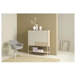 Sch&ouml;ner Wohnen Highboard "LABOE", eichefarbig bianco hell, B:115cm H:135cm T:41cm, Holzwerkstoff, SCH&Ouml;NER WOHNEN-KOLLEKTION, Sideboards, Highboard, ideal auch als Home Office Sekret&auml;r oder Bar, push to open