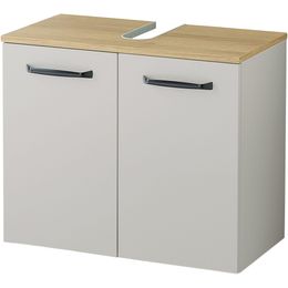 Waschbeckenunterschrank SAPHIR "Quickset 500, 2 T&uuml;ren, Siphonausschnitt", kaschmir, B:61,8cm H:51,4cm T:32,1cm, Holzwerkstoff, Schr&auml;nke, Waschbeckenunterschrank, Waschbeckenschrank inkl. T&uuml;rd&auml;mpfer, Griffe in Schwarz