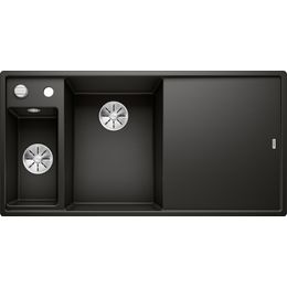 Granitsp&uuml;le Blanco "AXIA III 6 S", schwarz, B:51cm H:19cm T:100cm, Verbundwerkstoff, K&uuml;chensp&uuml;len, inklusive gratis Glasschneidebrett und Edelstahl-Schale