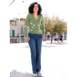 Cardigan Inspirationen, Damen, Gr. 44, gr&uuml;n (eucalyptus, ecru, gemustert), 100% Polyacryl, gemustert, mehrfarbig, Strickjacken