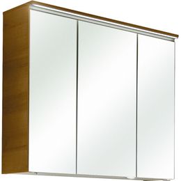 Spiegelschrank SAPHIR "Quickset 318, mit drei Spiegelt&uuml;ren, 75cm breit", riviera eiche quer nachbildung, B:75cm H:70cm T:20cm, Holzwerkstoff, Schr&auml;nke, Spiegelschrank
