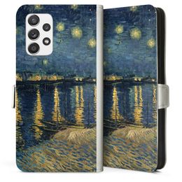 DeinDesign Galaxy A52s 5G Handy Klapph&uuml;lle Handyh&uuml;lle aus Kunst Leder wei&szlig; Flip Case Kunst Painting Sideflip mit Lasche