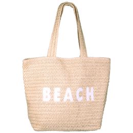 Strandtasche Capelli New York, Damen, Gr. B/H/T: 39cm, natural, wei&szlig;, Obermaterial: 100% Papier, Taschen Strandtasche
