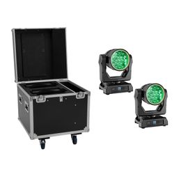 Eurolite Set 2x LED IP TMH-W285 Hypno Moving-Head Wash + Flightcase mit Rollen