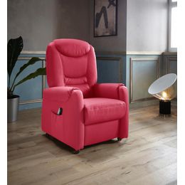 Sit & More TV-Sessel SIT & MORE "Morten", rot (feuerrot), B:76cm H:111cm T:78cm, Luxus-Kunstleder;NaturLEDER (echtes Rindsleder);Luxus-Microfaser (100% Polyester), Sessel, in Gr&ouml;&szlig;e S, wahlweise mit Motor und Aufstehhilfe