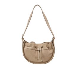 Marc O'Polo Umh&auml;ngetasche MARC O'POLO "aus weichem Veloursleder", Damen, Gr. B/H/T: 27cm x 18cm x 8cm, earthy taupe, Leder, unifarben, Taschen Umh&auml;ngetasche