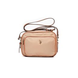 Schultertasche U.S. Polo Assn. "HOUSTON CROSSBODY WITH POCKET BAG Damen", Damen, Gr. B/H/T: 9cm x 19cm onesize, beige, Polyester, Polyurethan, Taschen Schultertasche, Schultertasche Damen, kleine Handtasche, Fashion, Lifestyle, Sale