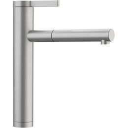 K&uuml;chenarmatur Blanco "LINEE-S", silber (edelstahl seidenmatt), B:4,6cm H:28,1cm T:24,8cm, Messing, Armaturen, Hochdruck, mit ausziehbarem Auslauf