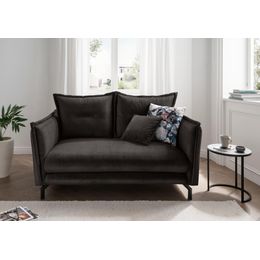Ecksofa Home Affaire "Lazio modern und bequem, schmale Armlehnen, tolle Detailverarbeitung", anthrazit, t&uuml;rkis, B:168cm H:94cm T:110cm, Sofas, Ecksofa, Armlehnen verstellbar