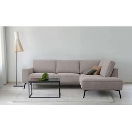 Ecksofa OTTO HOME "Vosby", beige (natural), B:260cm H:85cm T:208cm, 90% polyester, 10% nylon, Sofas, Ecksofa, 260 cm, Chenille, mit dekorativer Kedernaht, Wellenunterfederung