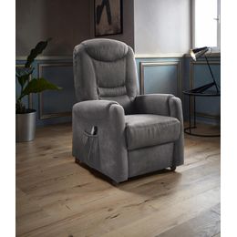 Sit & More TV-Sessel SIT & MORE "Morten", grau (dunkelgrau), B:76cm H:111cm T:78cm, Luxus-Kunstleder;NaturLEDER (echtes Rindsleder);Luxus-Microfaser (100% Polyester), Sessel, in Gr&ouml;&szlig;e S, wahlweise mit Motor und Aufstehhilfe