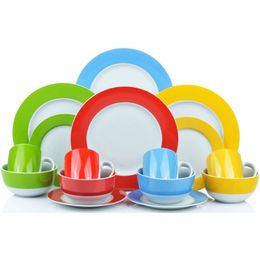 Kombiservice Retsch Arzberg "Colourband", bunt (gelb, gr&uuml;n, rot, blau), 16 Stk., Porzellan, Geschirr-Sets, Kombiservice, Color up your Life - es kommt Farbe ins Spiel