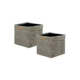 Aufbewahrungsbox LYCCE "Aufbewahrungskorb Faltbare Aufbewahrungsbox Cord 2P 2er Pack", braun (taupe), B:33cm H:31cm T:33cm, Obermaterial: 90% Polyester PES. 10% Nylon NY., Aufbewahrungsboxen, Aufbewahrungsbox