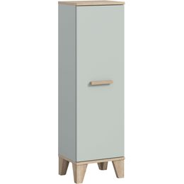 Midischrank Welltime "MINTTU, H&ouml;he 116 cm, 1 T&uuml;r, 2 Einlegeb&ouml;den, 3 F&auml;cher", hellgr&uuml;n, eiche hell nachbildung, B:34cm H:116cm T:31cm, FSC-zertifizierter Holzwerkstoff, Schr&auml;nke, Midischrank, Badm&ouml;bel, Badschrank, Schrank, Kommode, Bad, Unterschrank