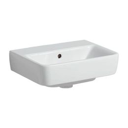 Geberit Renova Plan Handwaschbecken 501626001 45x34cm, ohne Hahnloch, mit &Uuml;berlauf, wei&szlig;