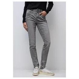Slim-fit-Jeans Street One, Damen, Gr. 36, L&auml;nge 32, grau (mid grau washed), Jeans, 72% Baumwolle, 27% Polyester, 1% Elasthan, unifarben, lang, Jeans Slim-fit-Jeans, 5-Pocket-Style