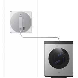 Ecovacs Fensterputzroboter "WINBOT W3 OMNI", silber (kunststoff), B:27cm H:7,6cm T:27cm, Fensterreiniger, Vortex-Reinigungssystem, Topseller