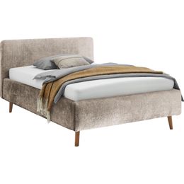 Meise M&ouml;bel Polsterbett MEISE.M&Ouml;BEL "Mattis", beige, B:161cm H:105cm L:218cm, Bezug Bett: Boucle (100% Polyester), Betten, Polsterbett, Topseller, wahlweise mit Bettkasten