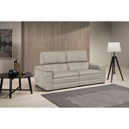2,5-Sitzer Egoitaliano "Capucine Breite 200cm, hoher Sitzkomfort", grau (opal grau), B:200cm H:99cm T:97cm, Sofas, wahlweise mit elektrisch oder manuell verstellbarer Relaxfunktion
