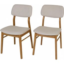 Esszimmerstuhl Jahnke "JOY SIT DUO", sanftes wei&szlig;, eiche, eiche, sanftes wei&szlig;, B:45cm H:85cm T:53cm, Massivholz, St&uuml;hle, Esszimmerstuhl, Esszimmerstuhl (2er Set), Massivholz, Boucle-Stoff,bis 110kg belastbar