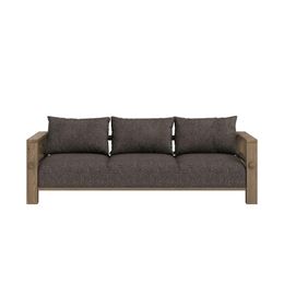 Sofa Karup Design "Bare Sofa, Schlafsofa mit Boxspring, 3-Sitzer, Couch, Bettfunktion", carob braun, mellow braun, B:225cm H:82cm T:94cm, Bezug: 100% Polyester. Kissenf&uuml;lling: Schaumstoffgranulat, Sofas, Boxspring-Matratze mit Sprungfedern, 3 R&uuml;ckenkissen, Made in Europe