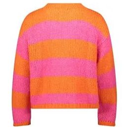 Strickpullover Cartoon "Damen mit Rundhalsausschnitt", Damen, Gr. 38, orange, pink, Obermaterial: 57% Polyacryl, 29% Polyamid, 7% Wolle, 7% Viskose, oversize normal, Rundhals, Pullover Strickpullover