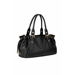 Schultertasche "Bergamo", Damen, Gr. B/H/T: 35cm x 22cm x 10cm onesize, schwarz, Leder, Collezione Alessandro, Taschen Schultertasche, aus echtem Leder, Made in Italy