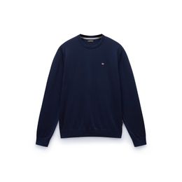 Sweater Napapijri "Strickpullover DROZ 5", Herren, Gr. L, blau (dunkelblau), Obermaterial: 100% Baumwolle CO., Sweatshirts Sweater