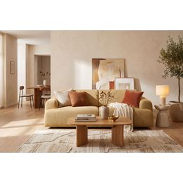 3-Sitzer Home Affaire "Linkka, Breite 237 cm", gelb (mustard), B:237cm H:75cm T:94cm, 90% PES, 10% Nylon, Sofas, in einem weichen Chenille-Stoff, mit Wellenunterfederung