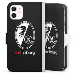DeinDesign iPhone 12 mini Handy Klapph&uuml;lle Handyh&uuml;lle aus Kunst Leder wei&szlig; Flip Case Sc Freiburg Official Licensed Product Coat Of Arms Sideflip mit Lasche