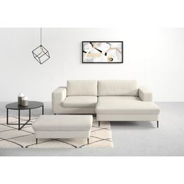 Ecksofa DOMO collection "Modica kompakt und elegant, Breite 244, L-Form", beige, B:244cm H:83cm T:173cm, Sofas, Ecksofa, Auch in Cord, Fu&szlig;h&ouml;he passend f&uuml;r g&auml;ngige Saugroboter