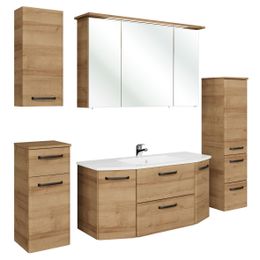 Badm&ouml;bel-Set SAPHIR "Quickset 318, mit T&uuml;rd&auml;mpfer", riviera eiche quer nachbildung, B:202cm H:200cm T:48cm, Holzwerkstoff, Kastenm&ouml;bel-Sets, Badm&ouml;bel-Set
