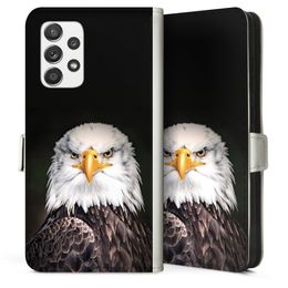DeinDesign Galaxy A52s 5G Handy Klapph&uuml;lle Handyh&uuml;lle aus Kunst Leder wei&szlig; Flip Case Animals Eagle Bird Sideflip mit Lasche