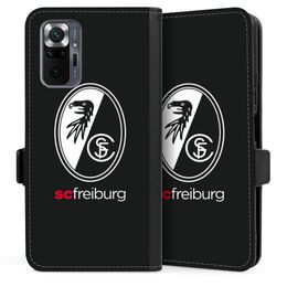 DeinDesign Xiaomi Redmi Note 10 Pro Handy Klapph&uuml;lle Handyh&uuml;lle aus Kunst Leder schwarz Flip Case Sc Freiburg Official Licensed Product Coat Of Arms Sideflip mit