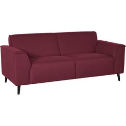 2,5-Sitzer DOMO collection "Amora tolle Verarbeitungsdetails, komfortabel", rot (bordeaux), B:193cm H:81cm T:90cm, Sofas, mit Federkern, Fu&szlig;h&ouml;he passend f&uuml;r g&auml;ngige Saugroboter